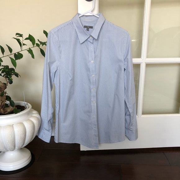 GAP | Tops | Women Gap Blue Striped Button Down | Poshmark